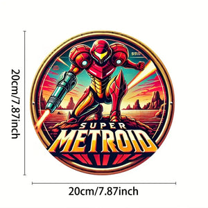 Art - Super Metroid Samus Metal Sign Circular